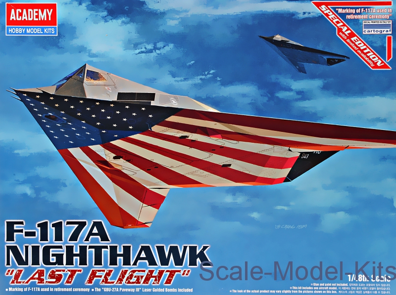 Academy - Nighthawk F-117A "Last Flight" - plastic scale model kit in 1:48 scale (AC12219 ...