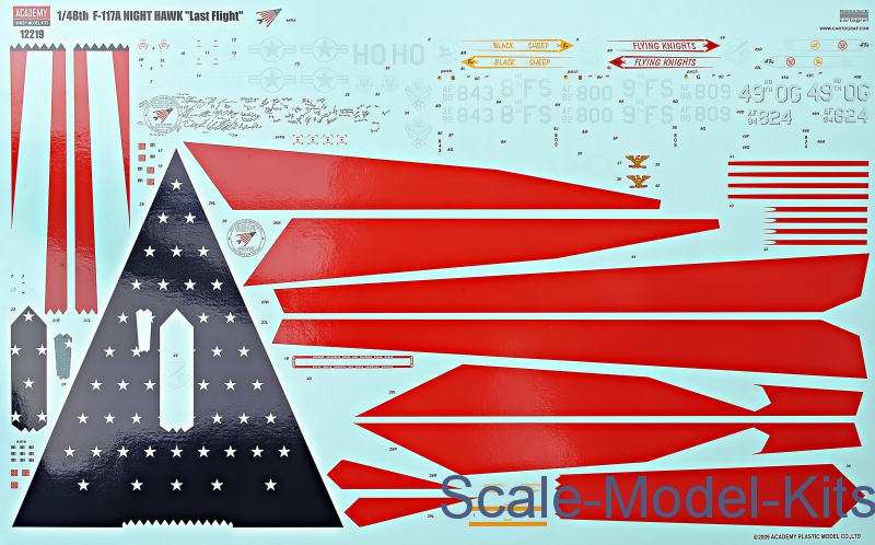 Academy - Nighthawk F-117A "Last Flight" - plastic scale model kit in 1:48 scale (AC12219 ...