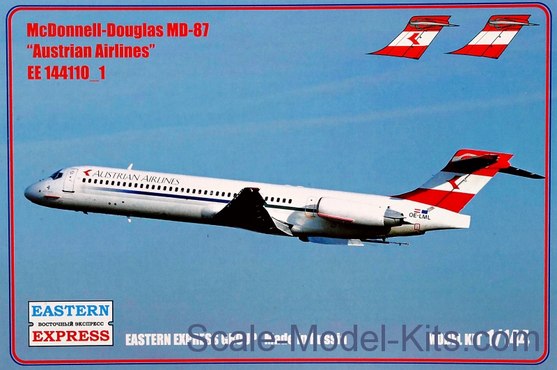 Civil airliner MD-87, Austrian airlines-Eastern Express plastic scale ...