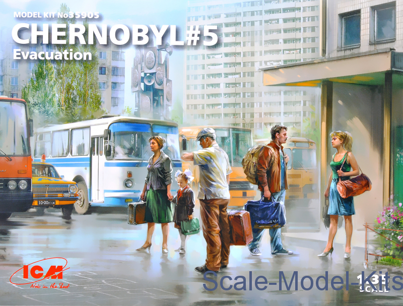 Chernobyl #5. Evacuation-ICM plastic scale model kit in 1:35 scale (icm ...