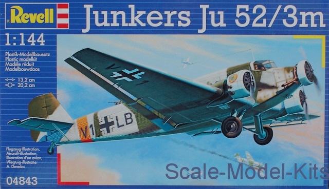 Revell - Junkers Ju52/3m - plastic scale model kit in 1:144 scale ...