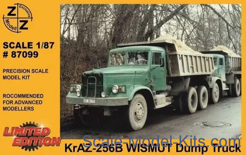 KrAZ-256B WISMUT Dump Truck-ZZ Modell plastic scale model kit in 1:87 ...