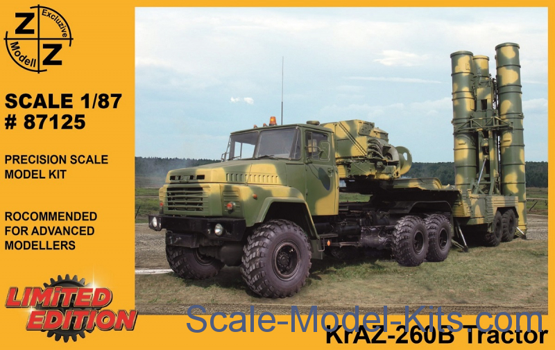 KrAZ-260G Tractor-ZZ Modell plastic scale model kit in 1:87 scale (zz ...